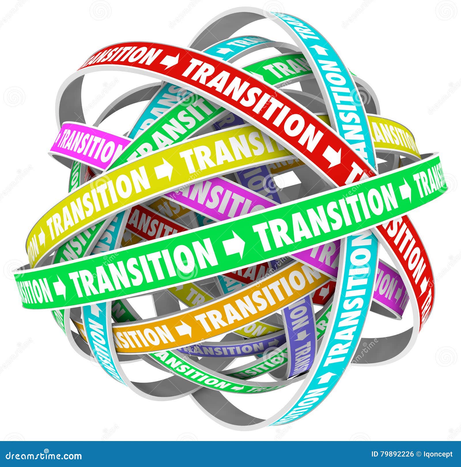 Transition Change Process Evolution Words Loops Stock Illustration ...