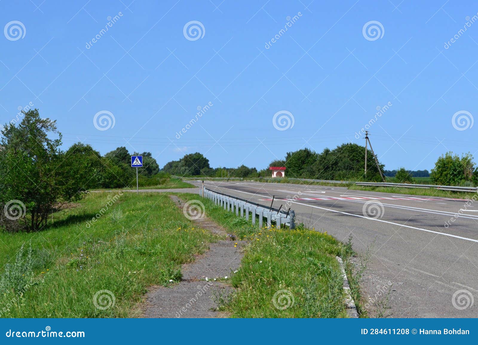 A Transition is Drawn on the Road Stock Photo - Image of walkway, hill ...