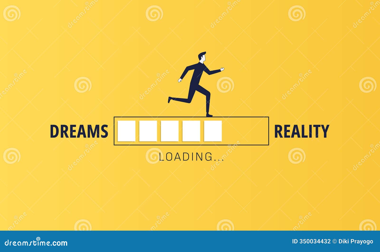 Transition of Dreams into Reality Concept with a Man Running on the ...
