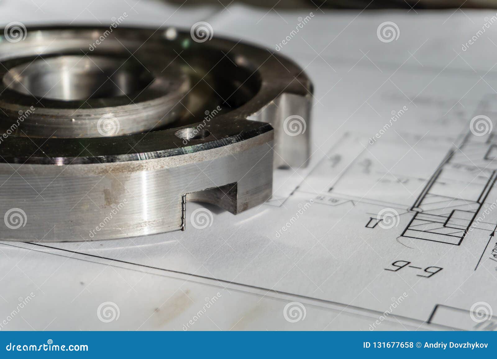 The Transition Flange after Processing Lies on the Technical Drawing ...