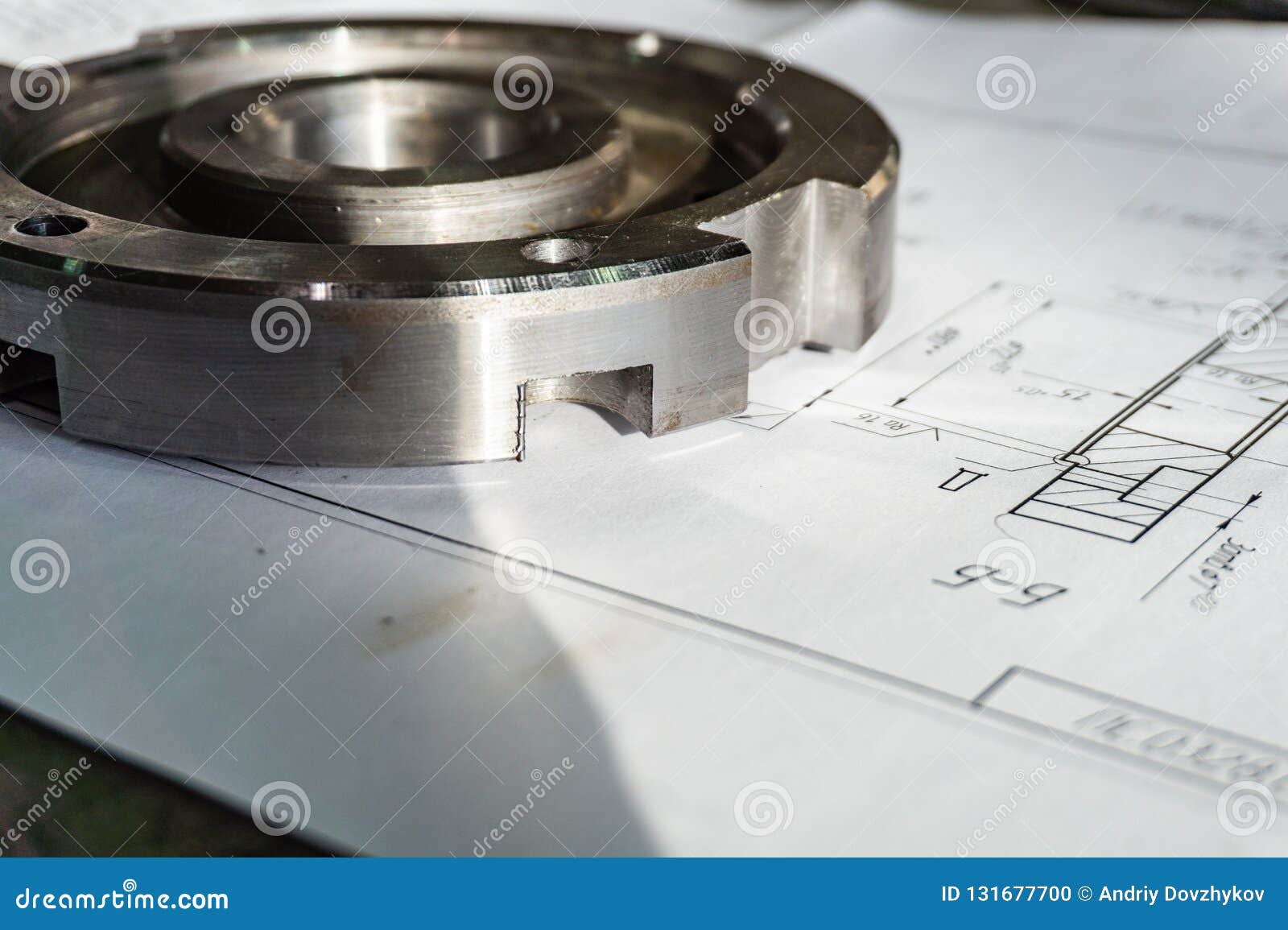 The Transition Flange After Processing Lies On The Technical Drawing ...