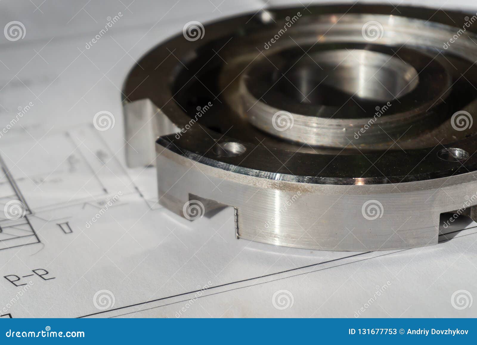 The Transition Flange after Processing Lies on the Technical Drawing ...