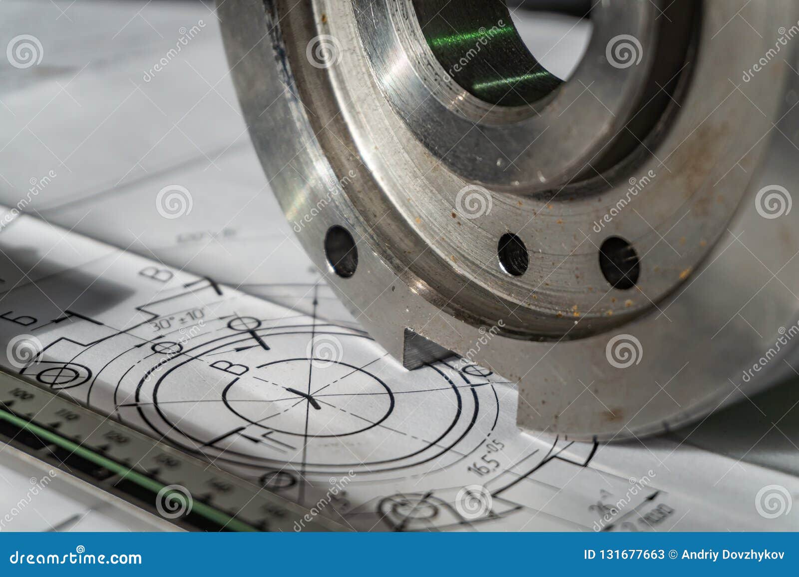 The Transition Flange After Processing Lies On The Technical Drawing ...