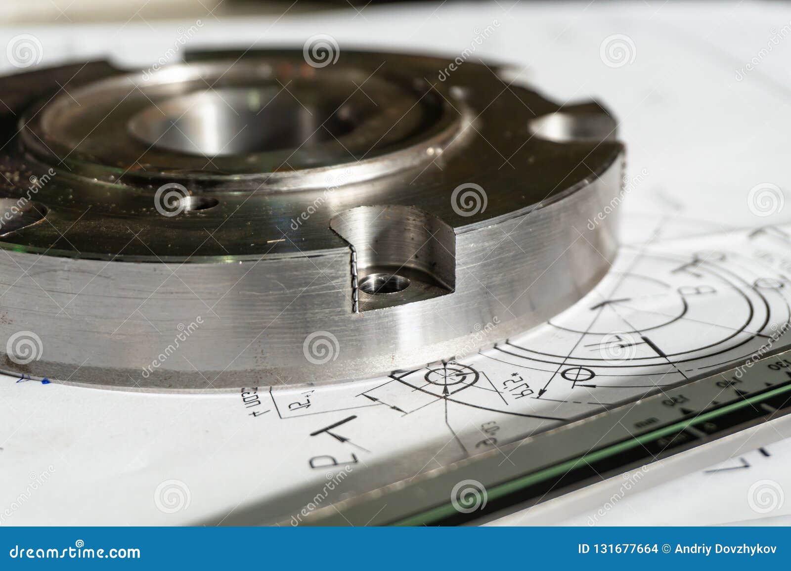 The Transition Flange after Processing Lies on the Technical Drawing ...