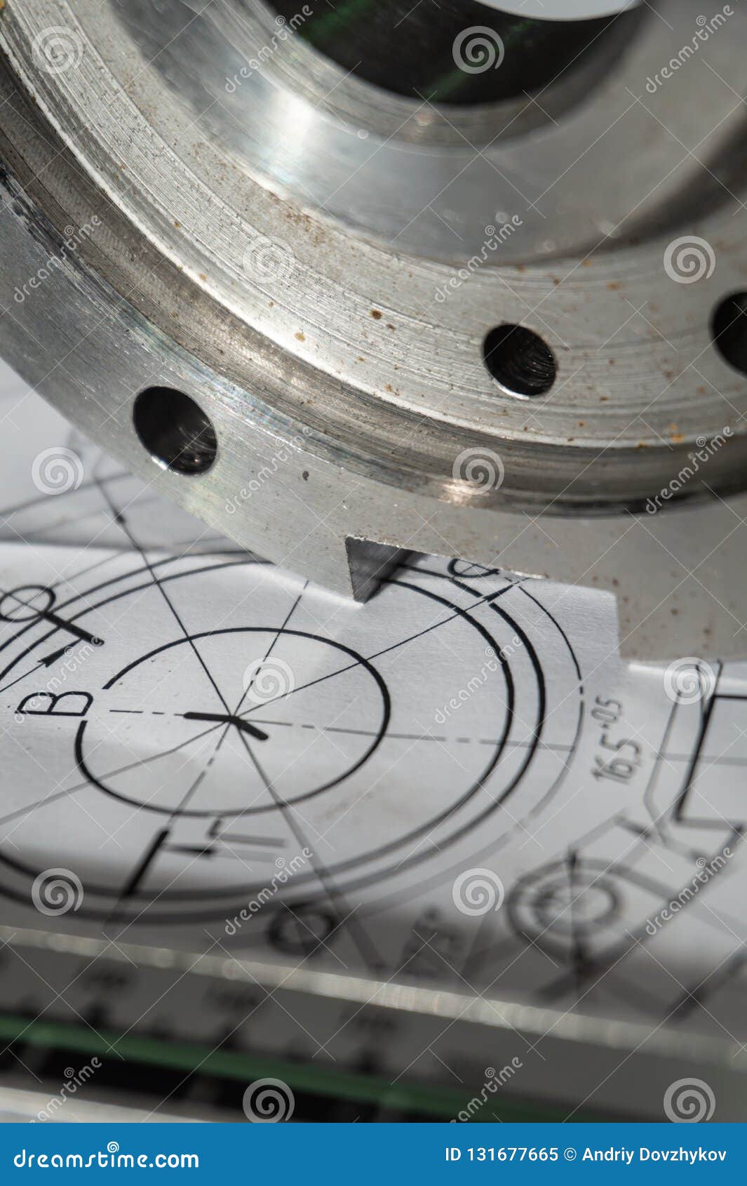 The Transition Flange After Processing Lies On The Technical Drawing ...