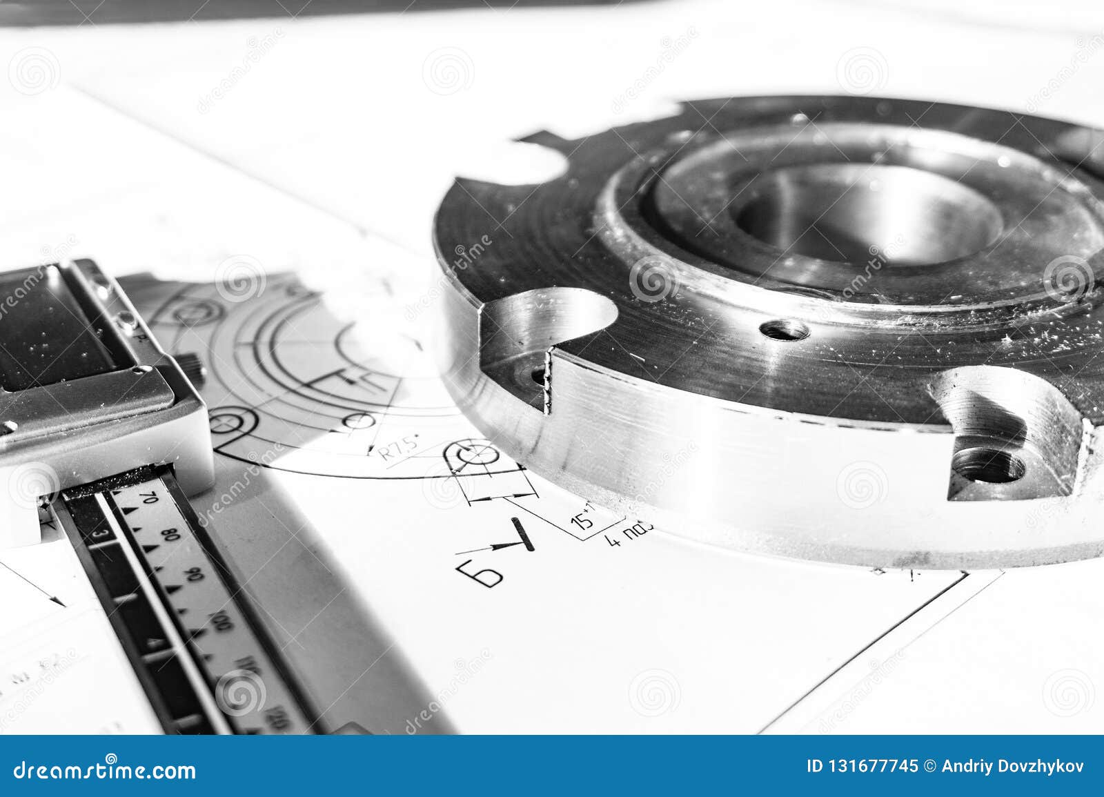 The Transition Flange After Processing Lies On The Technical Drawing ...