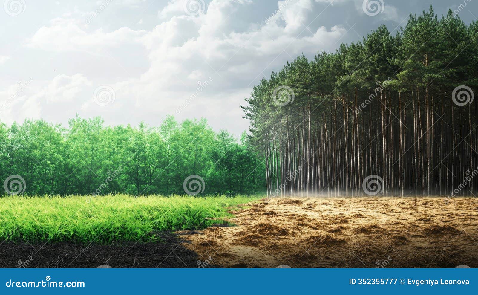 Transition of a Forest from Lush Greenery To Barren Land Due To ...