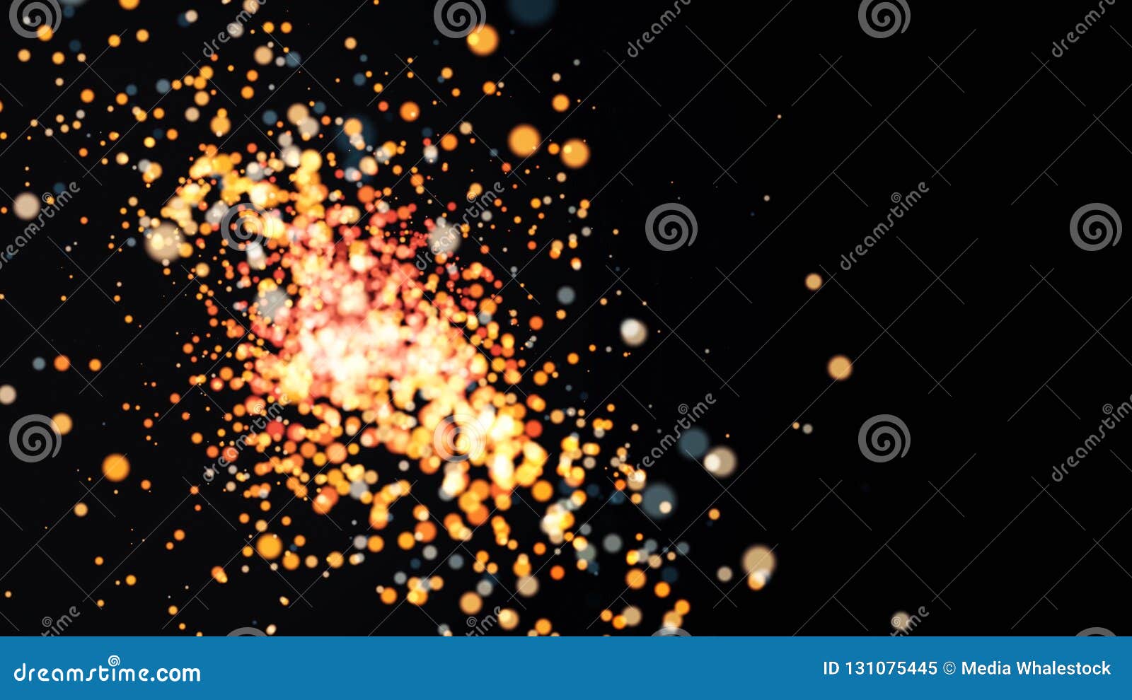 Transition of Hot Explosive Particles. Abstract Animation of Flying ...