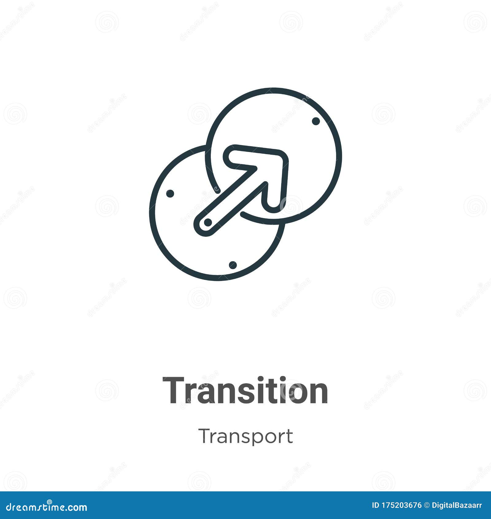 Transition Outline Vector Icon Thin Line Black Transition Icon Flat