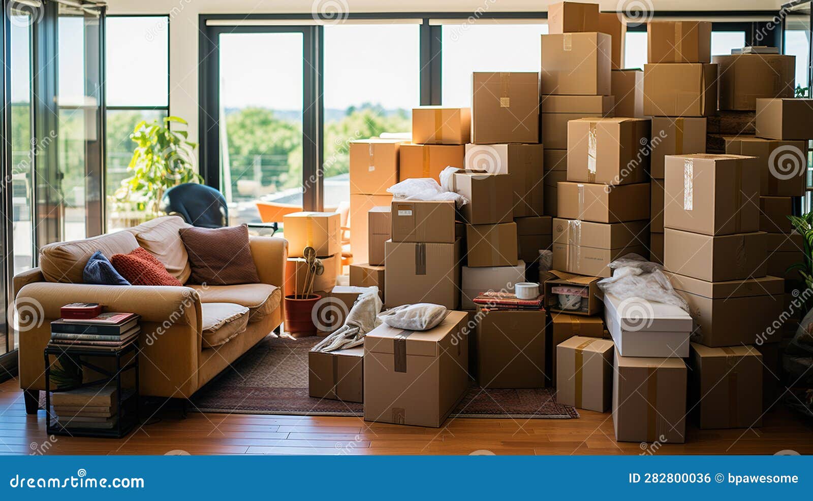 Transition in Progress: Boxes Poised To Move into a New Home ...