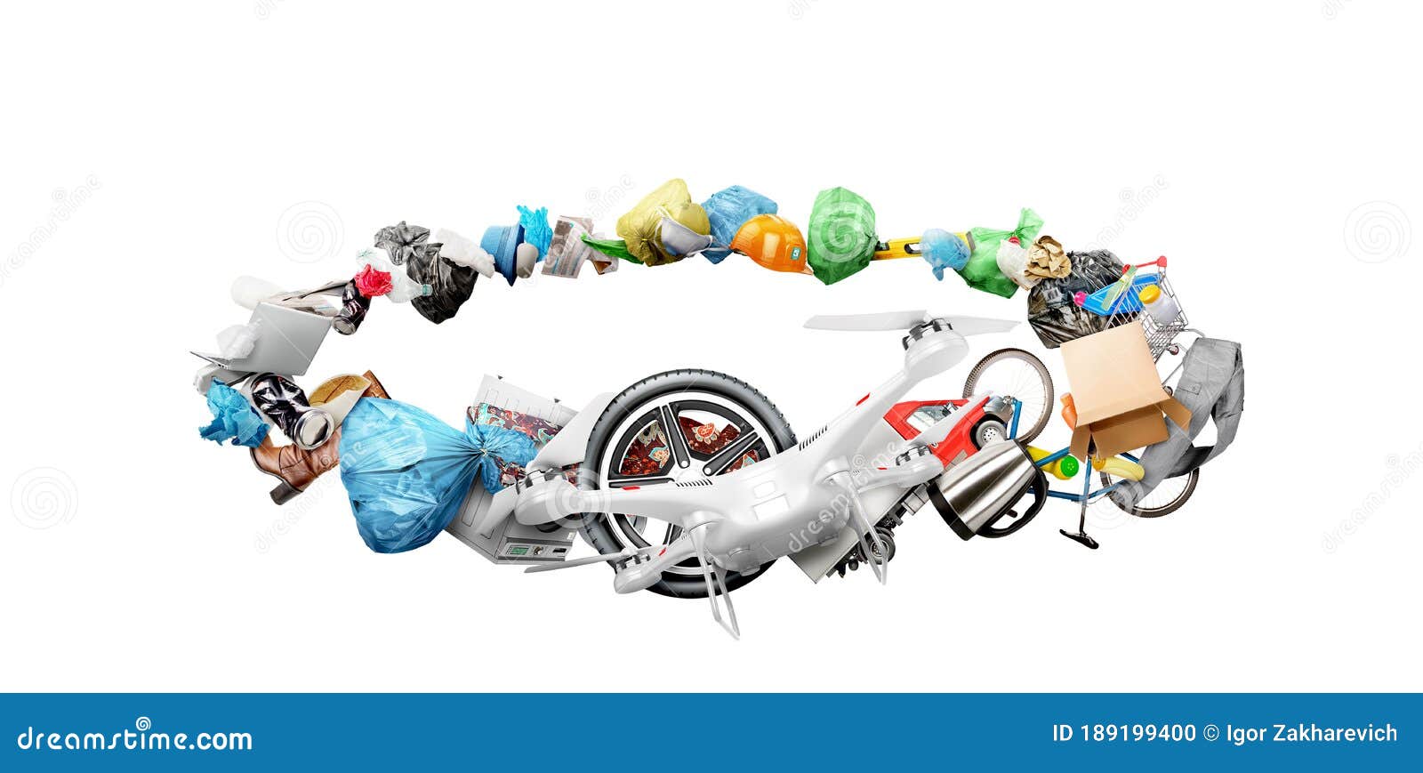 The Transition Of Recycled Materials To Various Things In A Circle ...