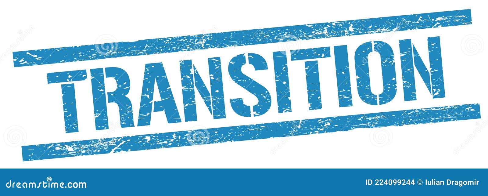 TRANSITION Text on Blue Grungy Rectangle Stamp Stock Illustration ...