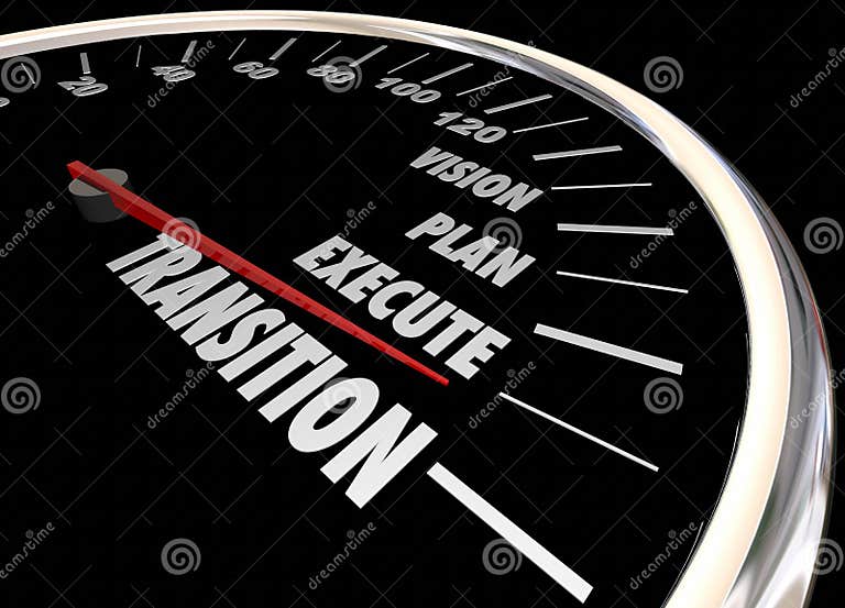 Transition Vision Planning Execution Speedometer Stock Illustration ...