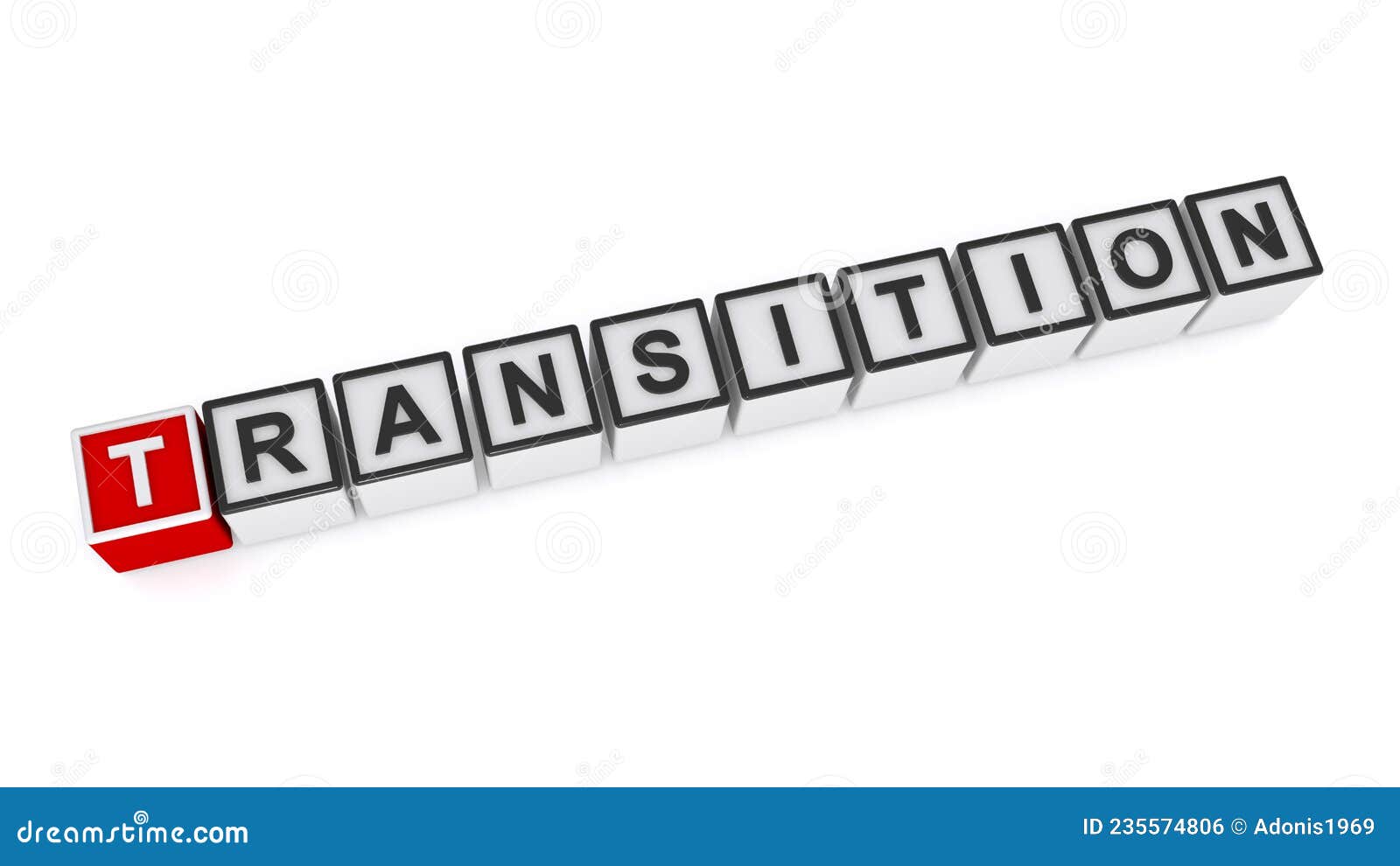 Transition Word Block on White Stock Illustration - Illustration of ...