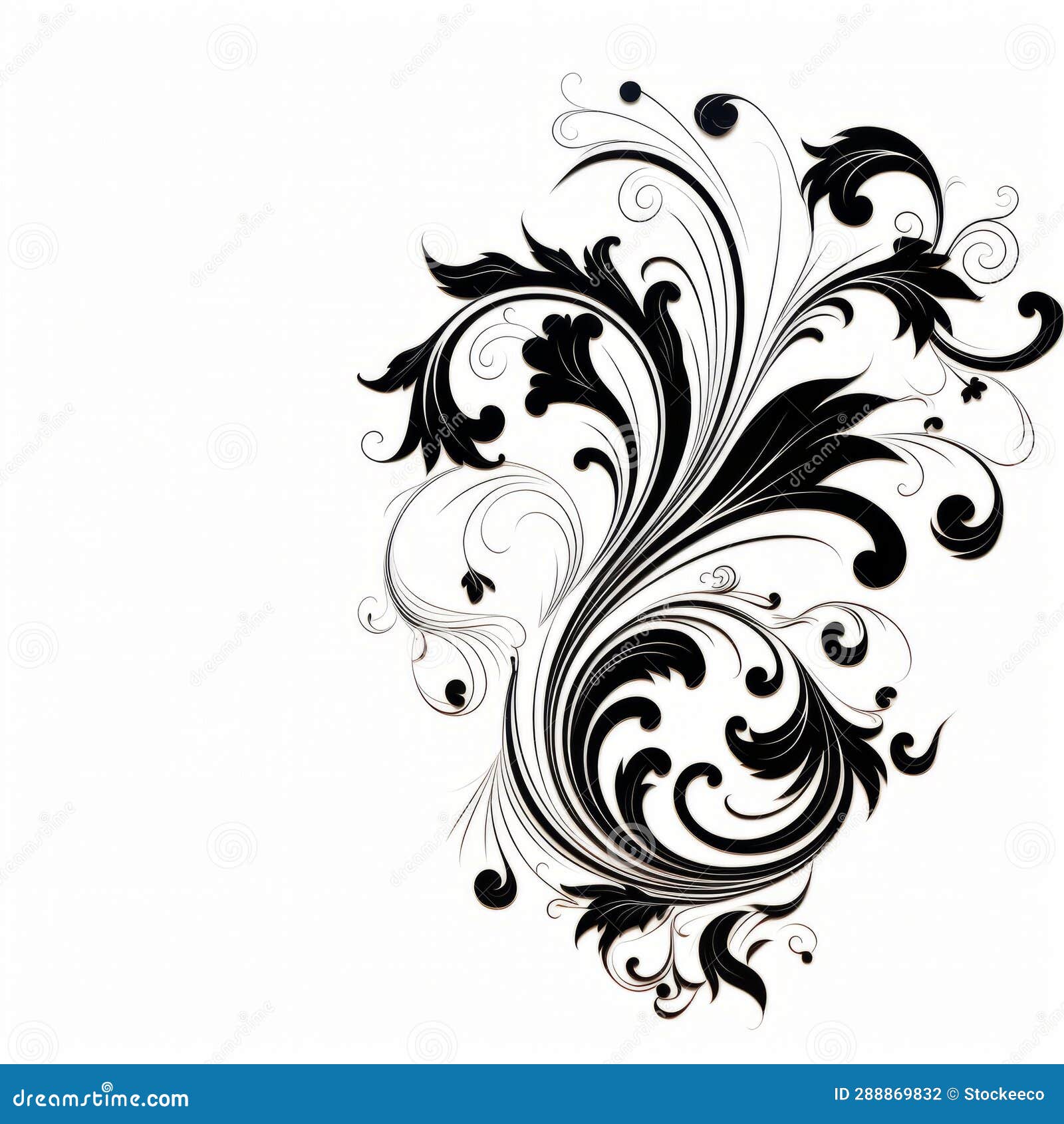 Transitional Black Vector Art with Rococo Flourish Patterns Stock ...