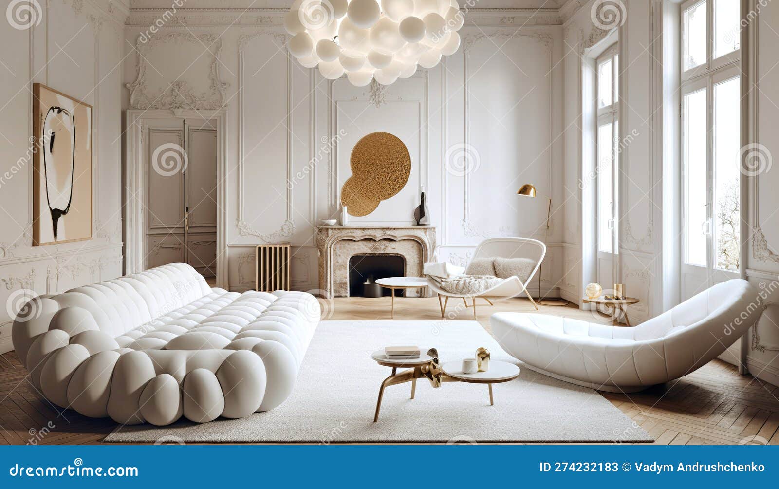 Transitional Interior Design Of Modern Living Room With Fireplace ...