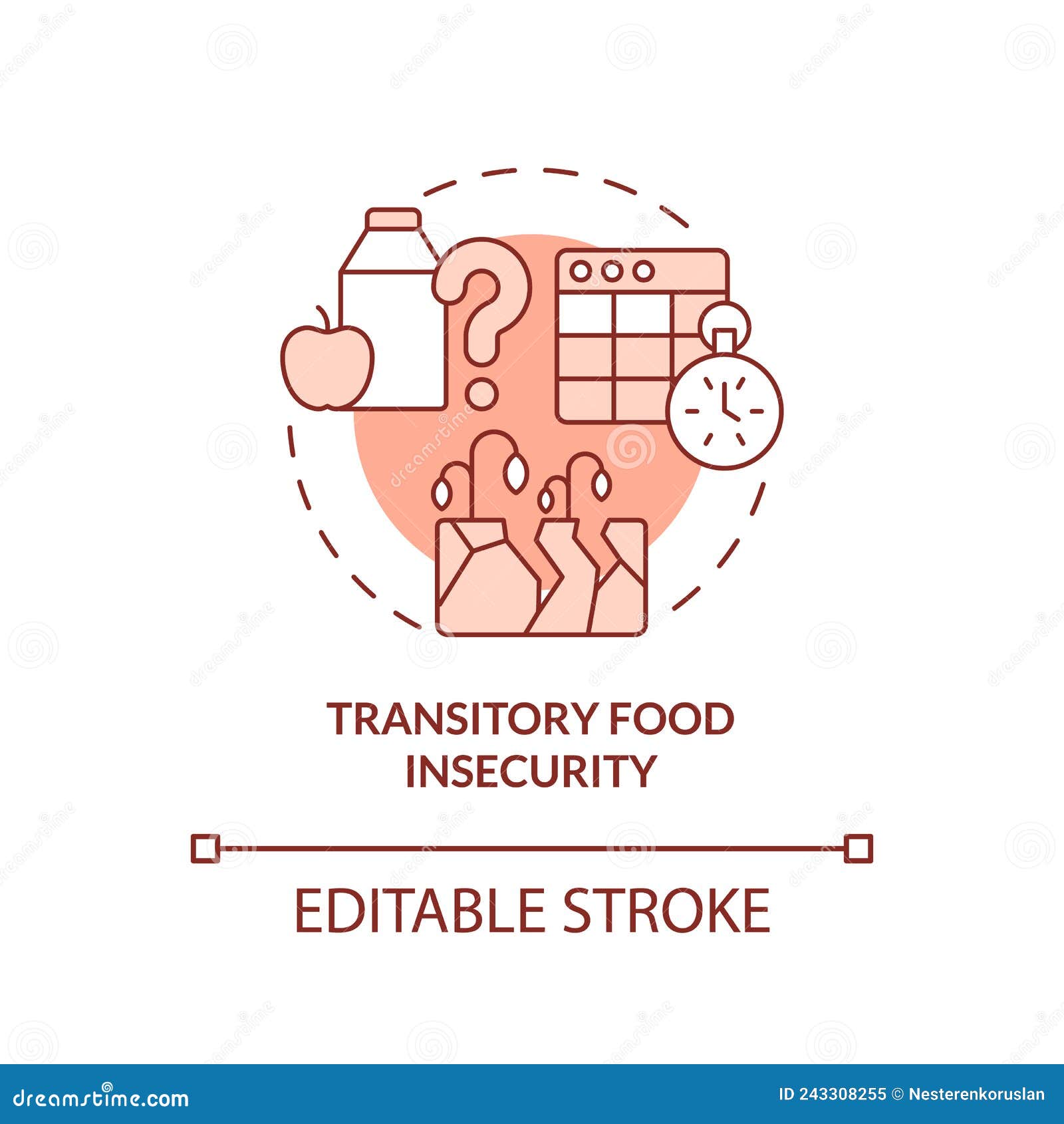 Transitory Food Insecurity Red Gradient Concept Icon Cartoon Vector ... Transitory Food Insecurity Red Gradient Concept Icon Cartoon Vector ...