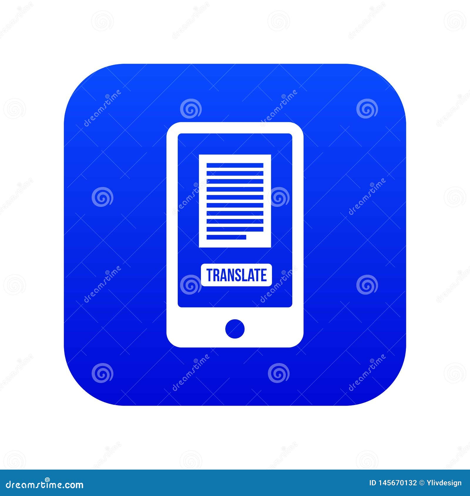 Translate Application on a Smartphone Icon Digital Blue Stock Vector ...