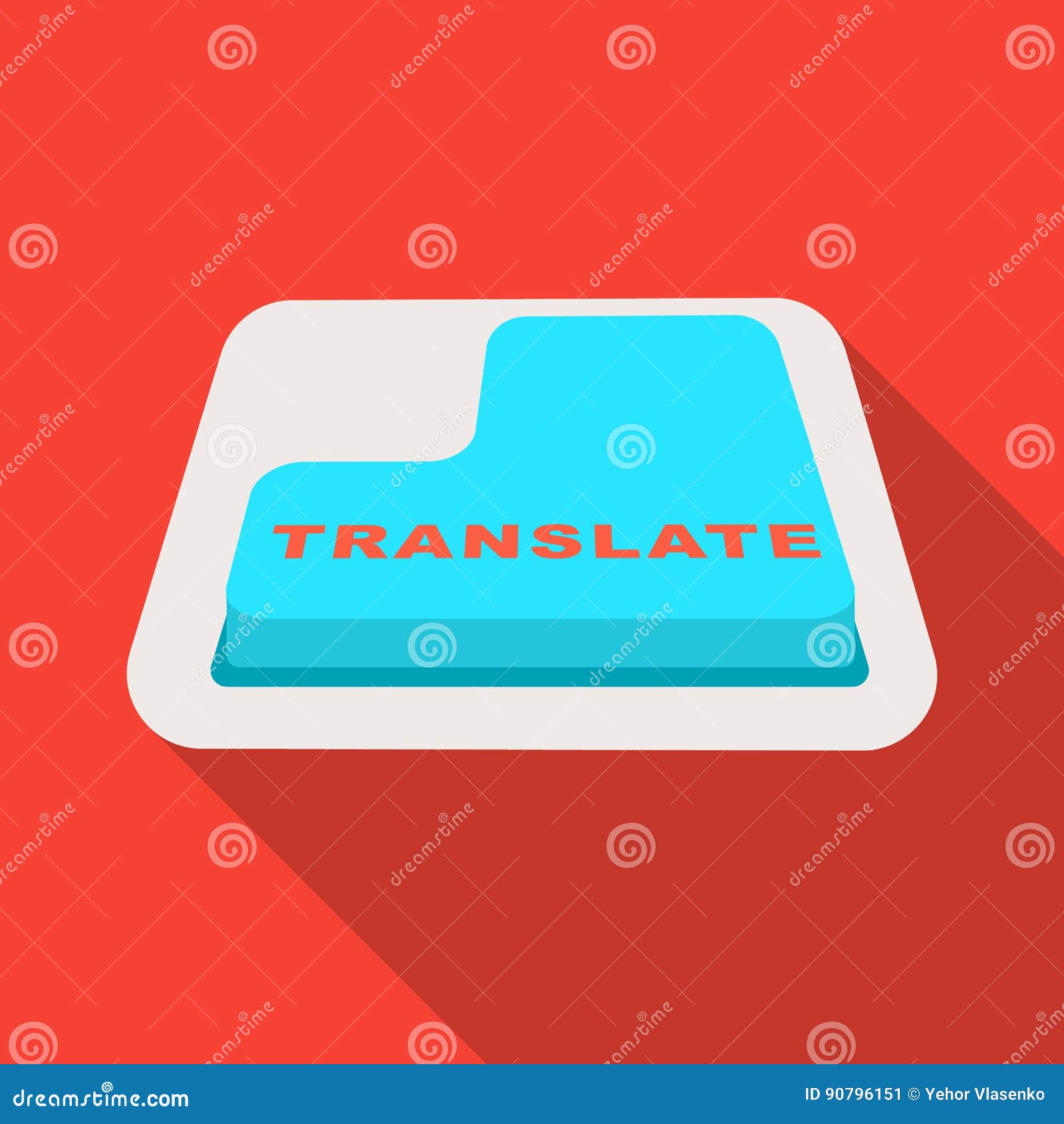 Translate Button Icon in Flat Style Isolated on White Background ...