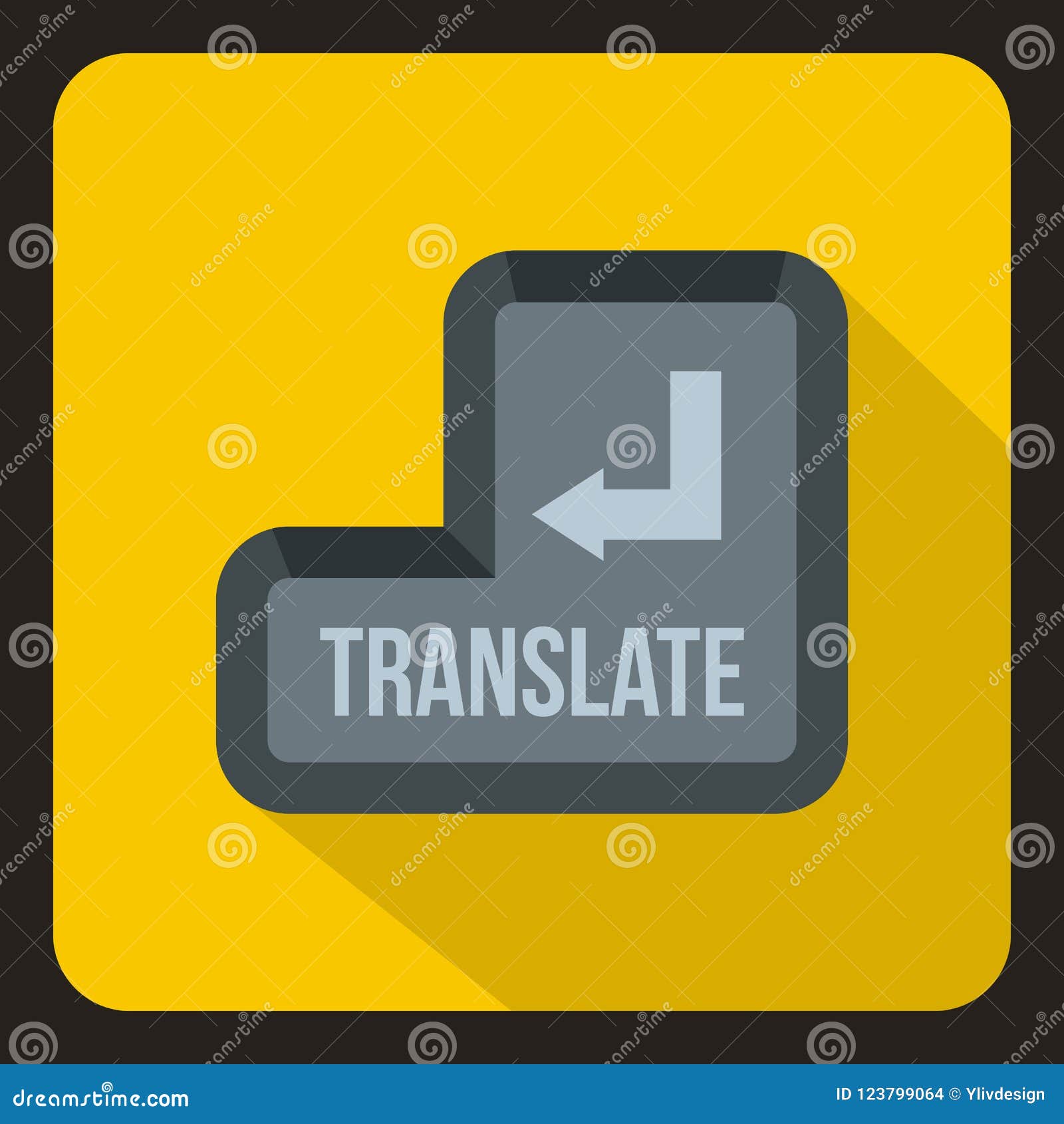 Translate Button Icon, Flat Style Stock Illustration - Illustration of ...