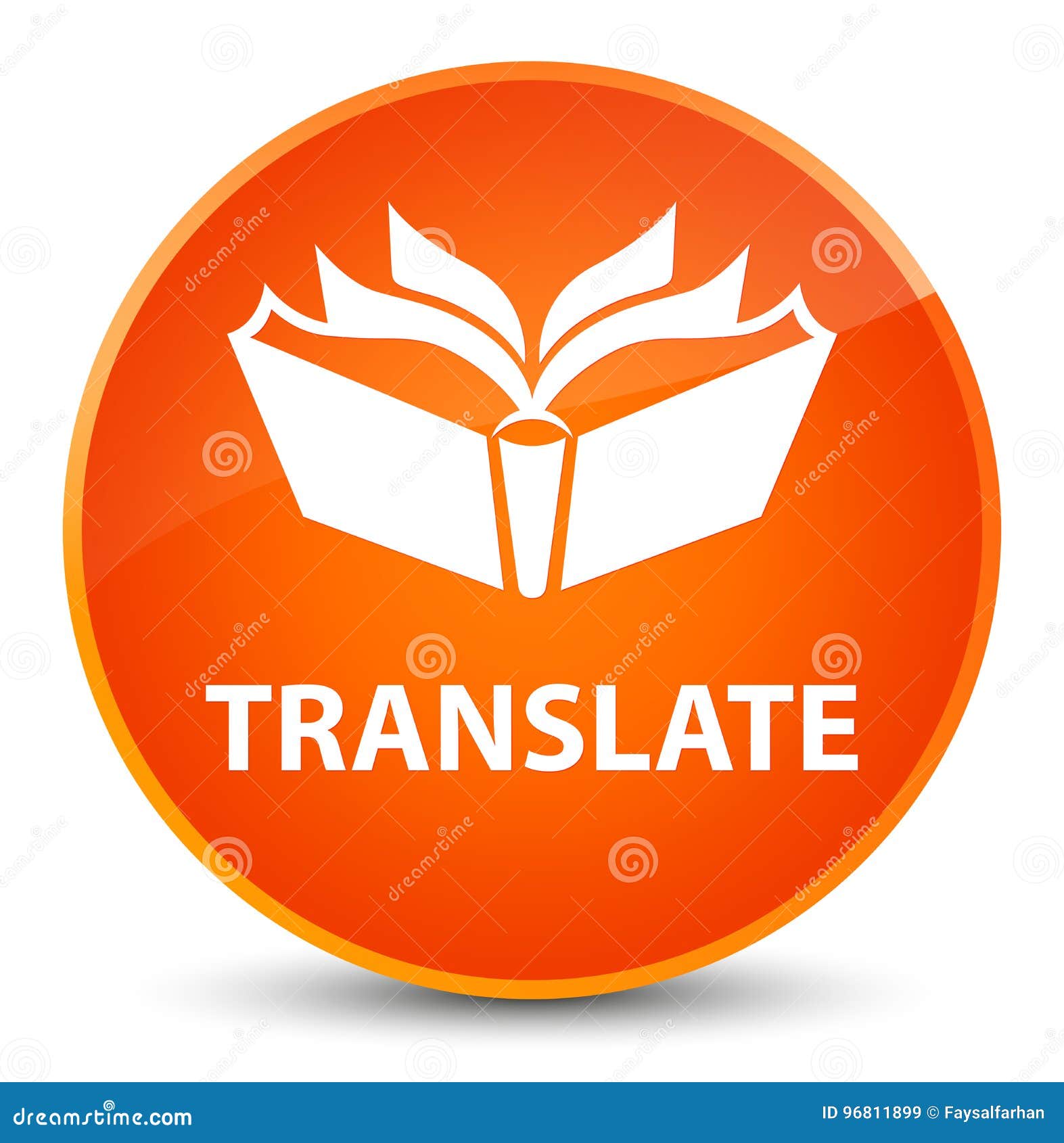 Translate Elegant Orange Round Button Stock Illustration - Illustration ...