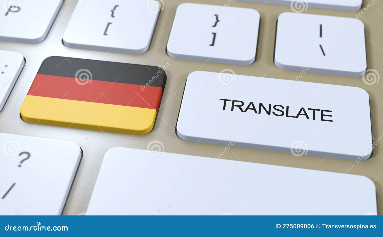 Translate German Language Concept. Translation of Word. Button with ...