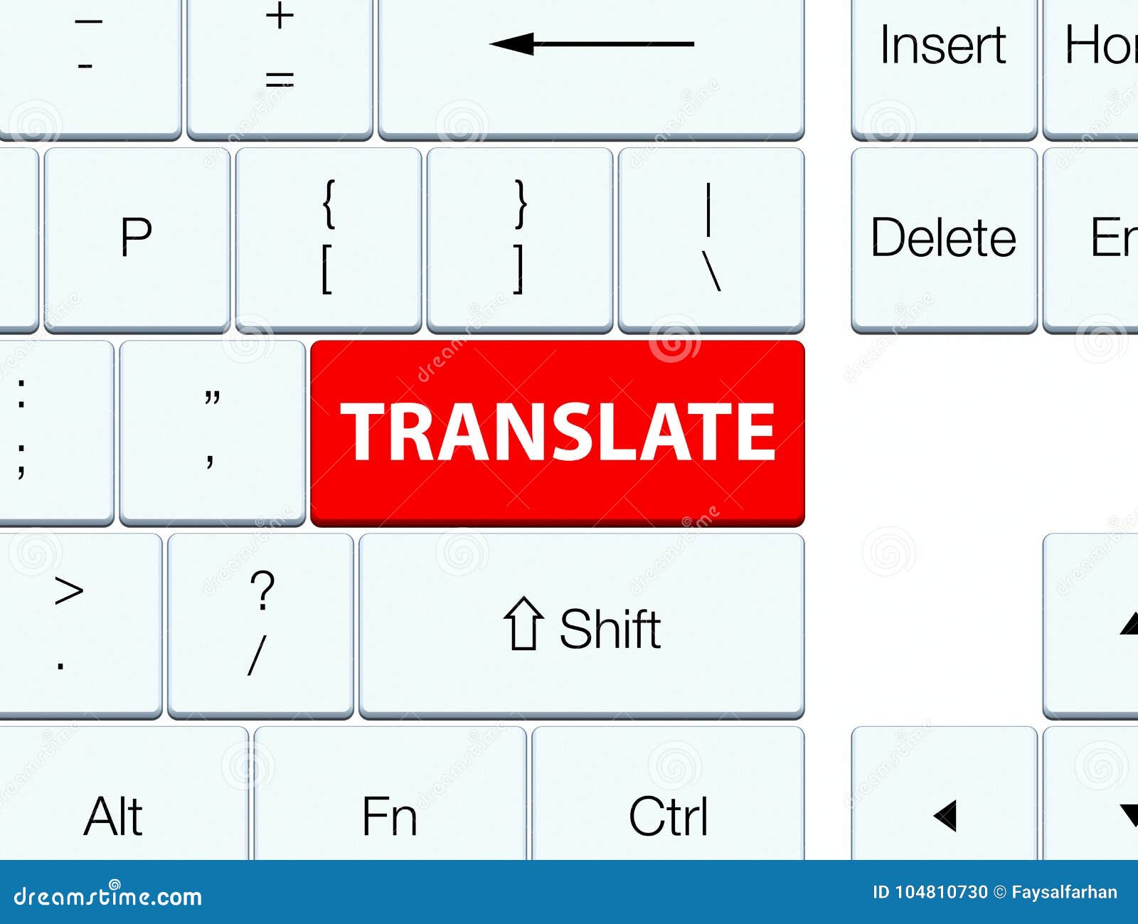 Translate Red Keyboard Button Stock Illustration - Illustration of ...