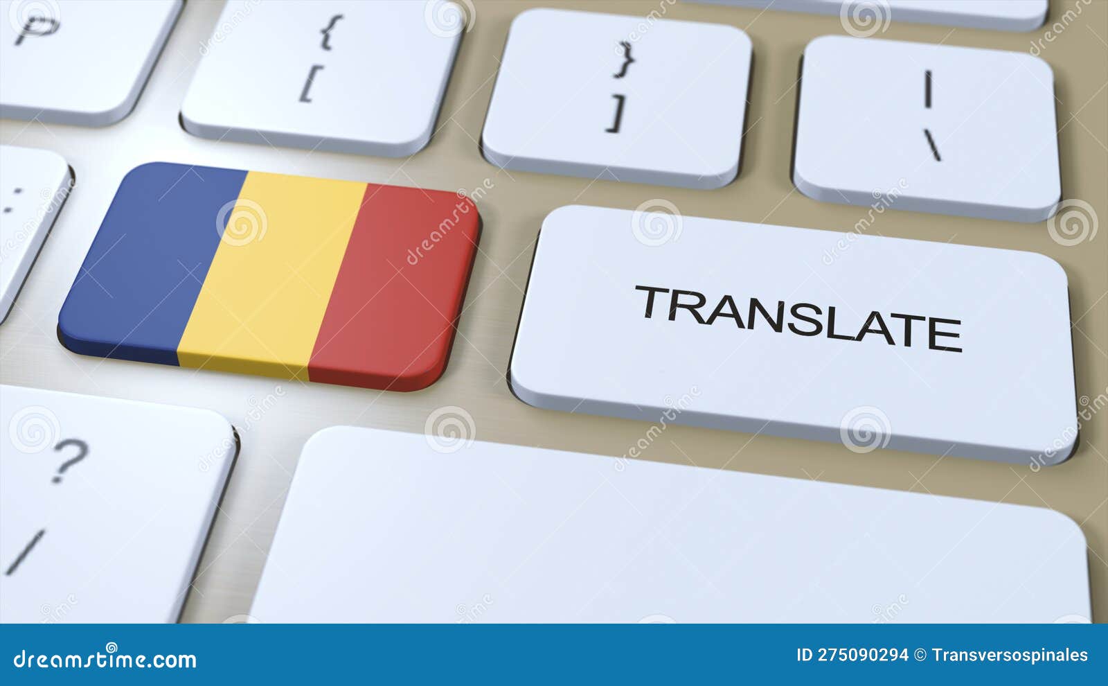 Translate Romanian Language Concept. Translation of Word. Button with ...