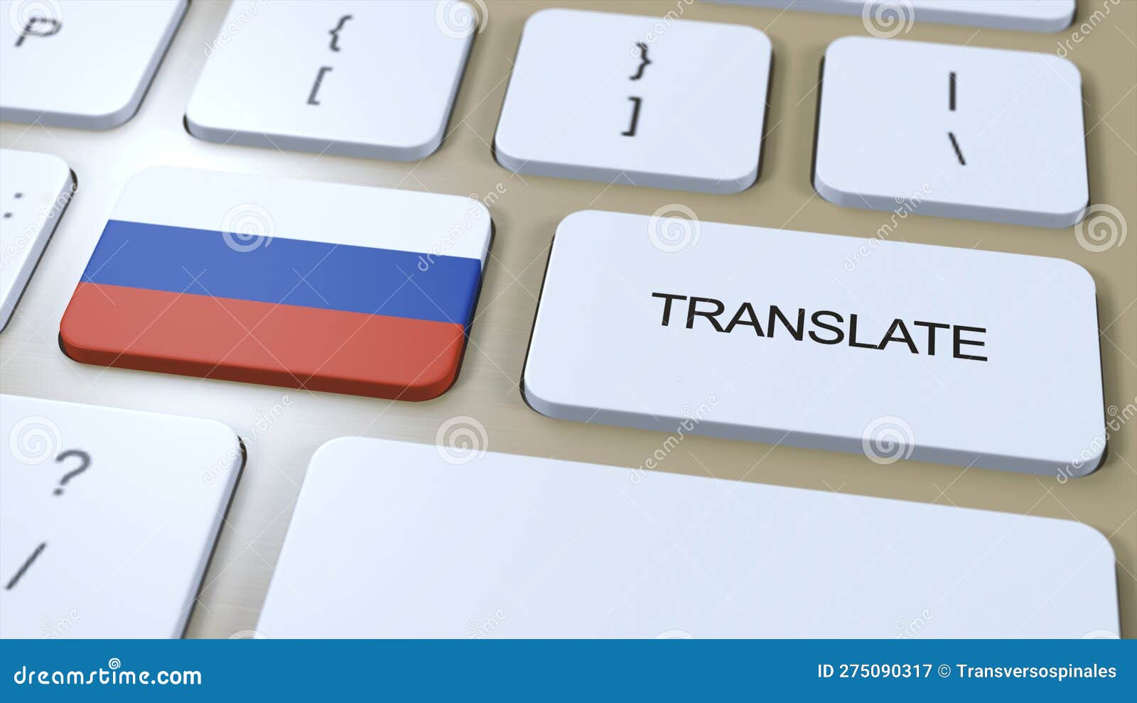Translate Russian Language Concept. Translation of Word. Button with ...