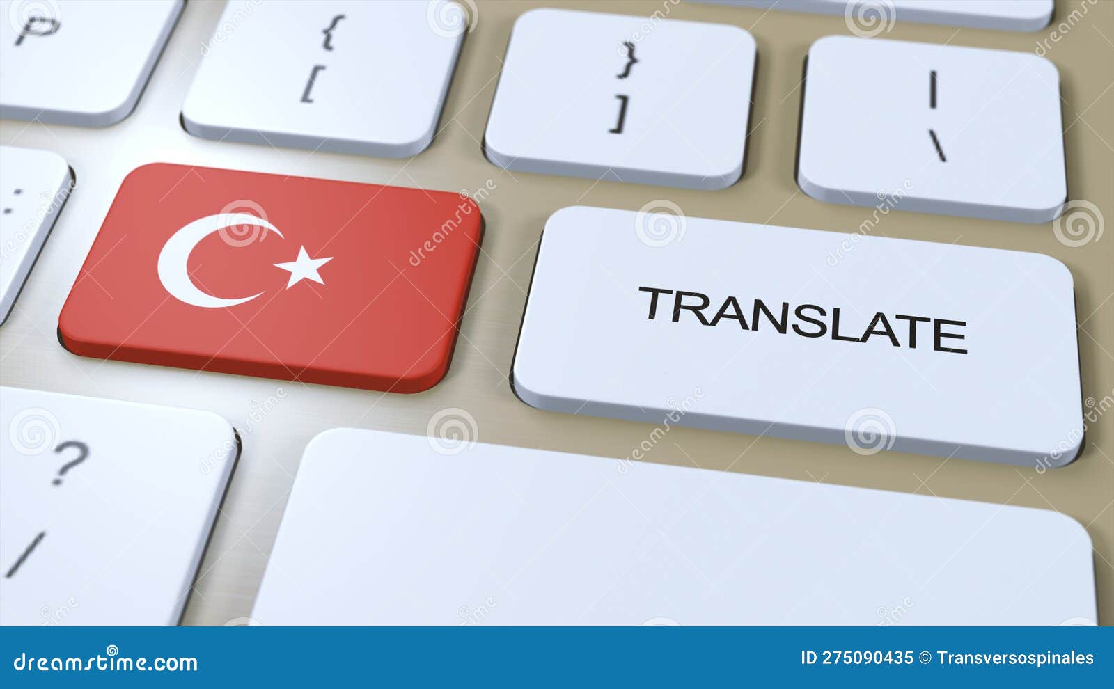 Translate Turkish Language Concept. Translation of Word. Button with ...