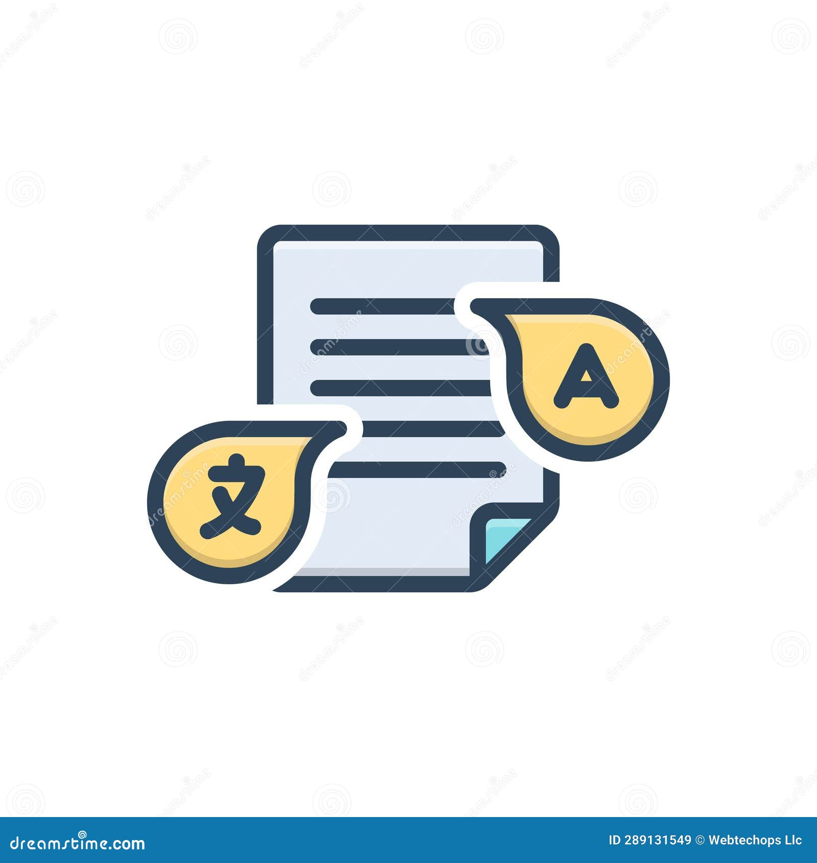 Color Illustration Icon for Translated, Render and Word Stock ...