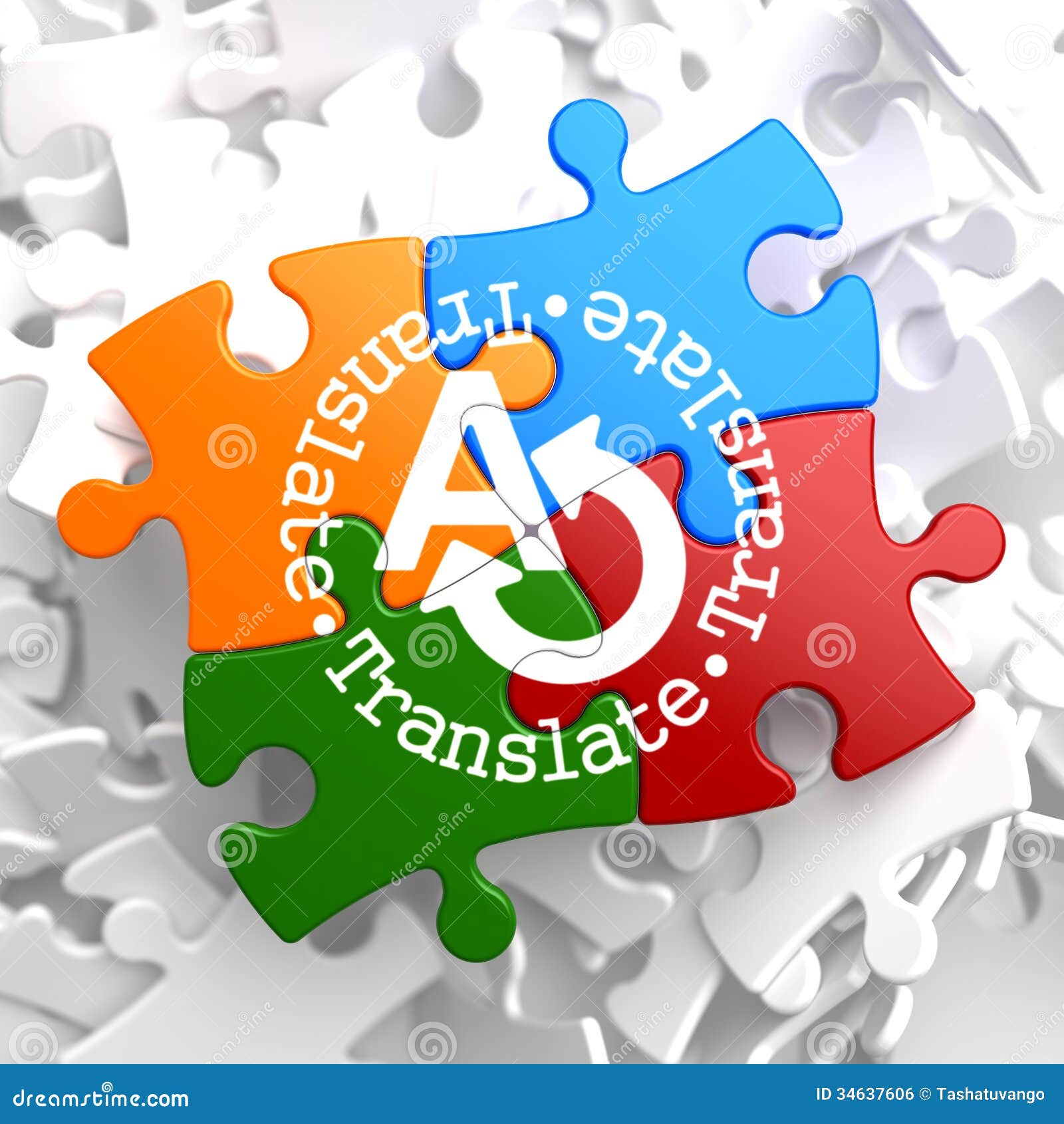 Translating Concept on Multicolor Puzzle. Stock Illustration ... Translating Concept on Multicolor Puzzle. Stock Illustration ...