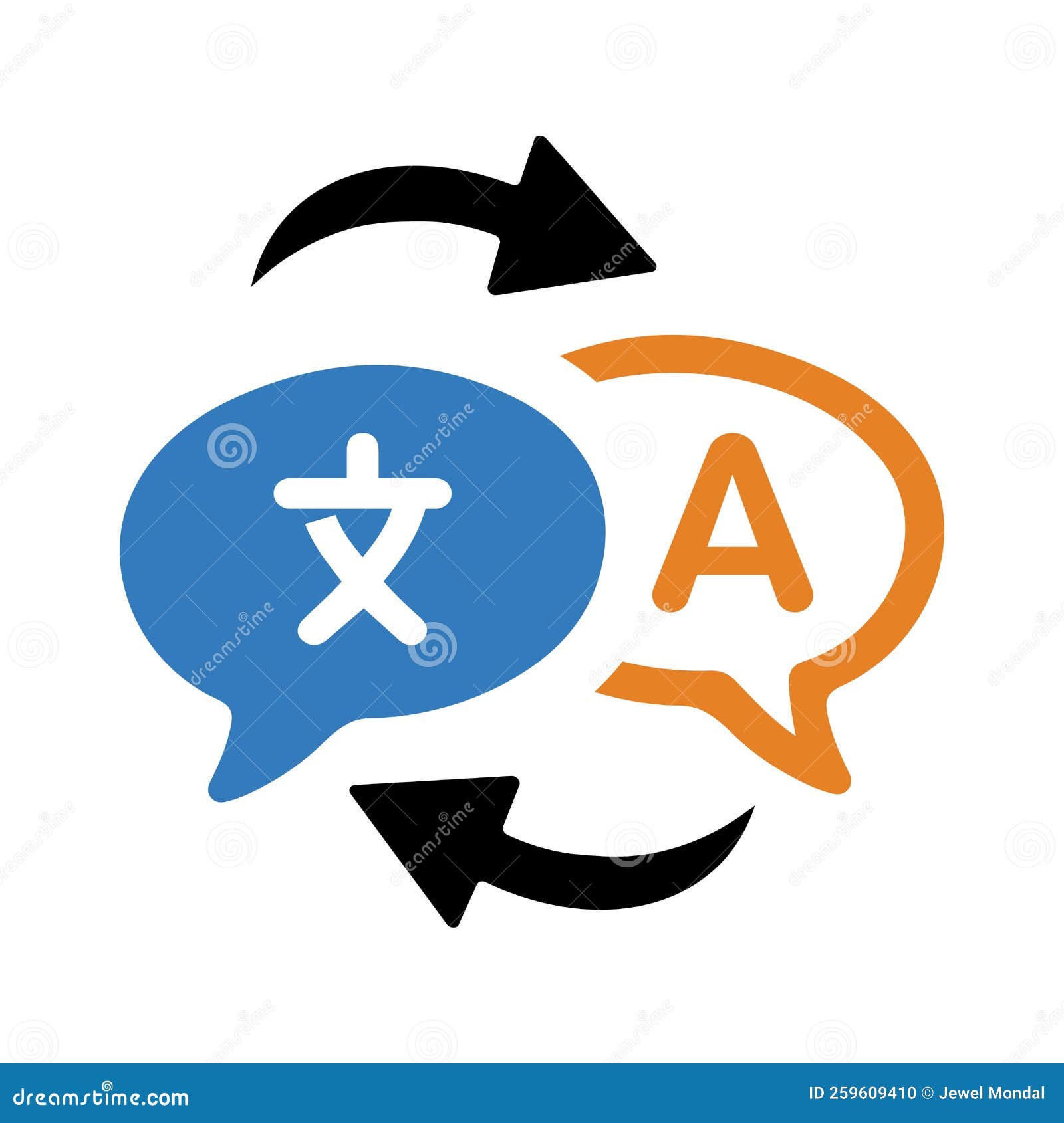 Translation, Convert, Decode Icon. Simple Flat Design Concept Stock ...