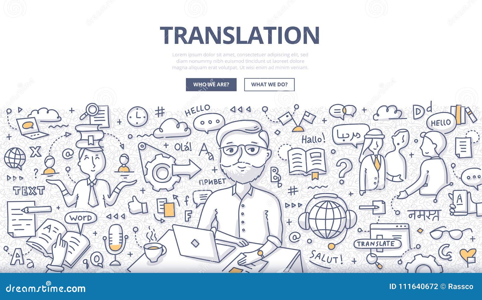 Translation Doodle Concept stock vector. Illustration of concept ...