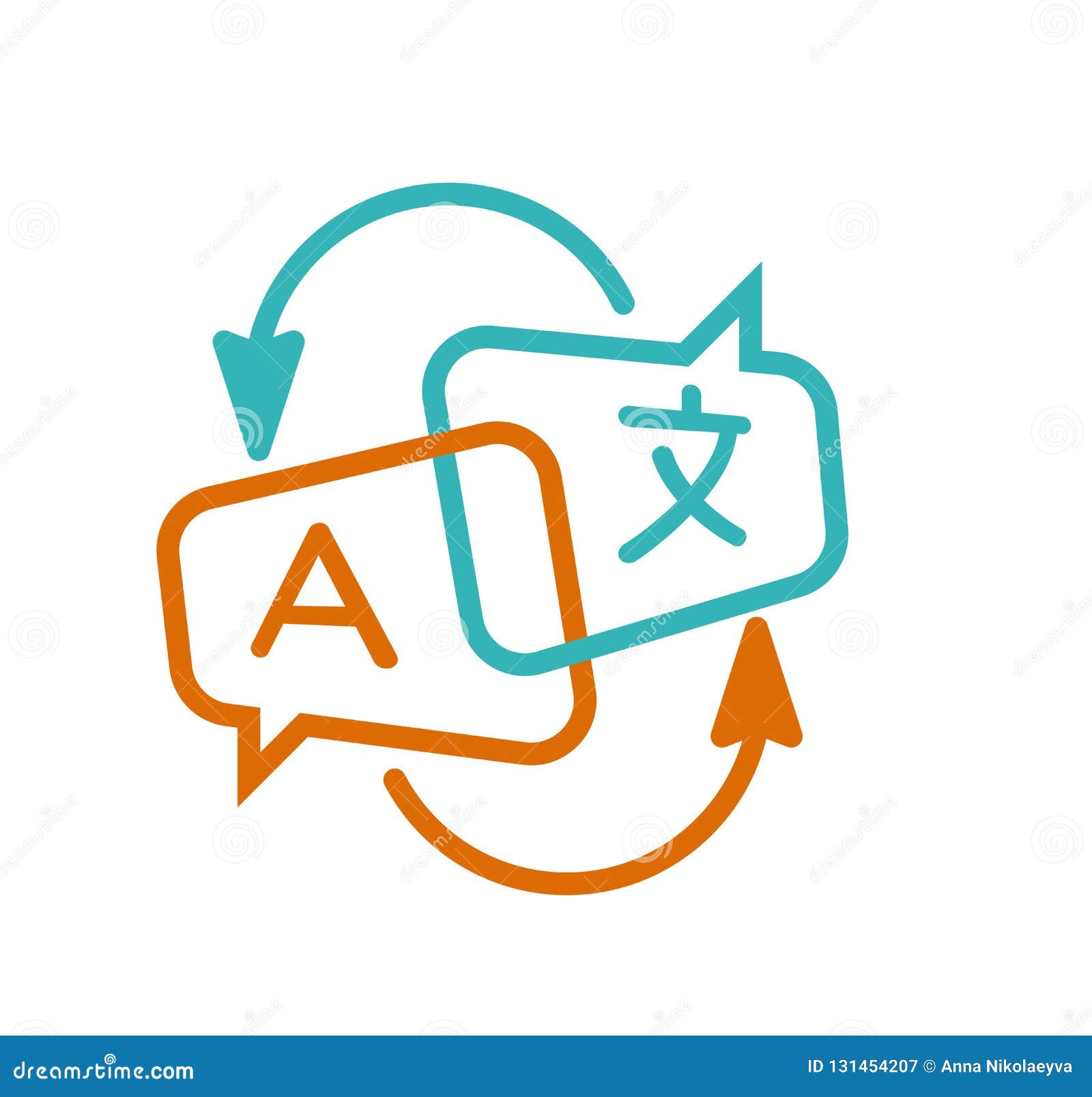 Translation icon vector. stock vector. Illustration of service - 131454207