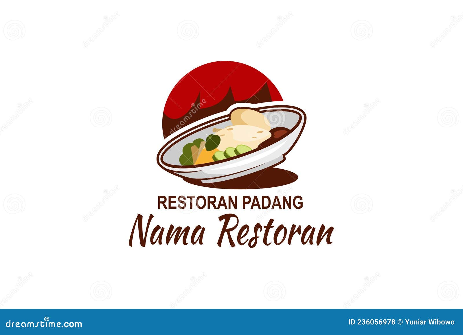 Translation: Restaurant Name, Padang Cuisine. Vector Logo ...