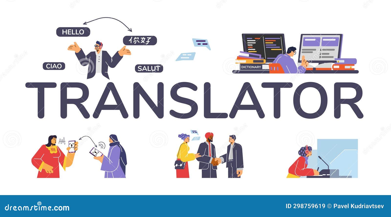 Interpreting And Translation Service Blank Brochure Layout Design ...