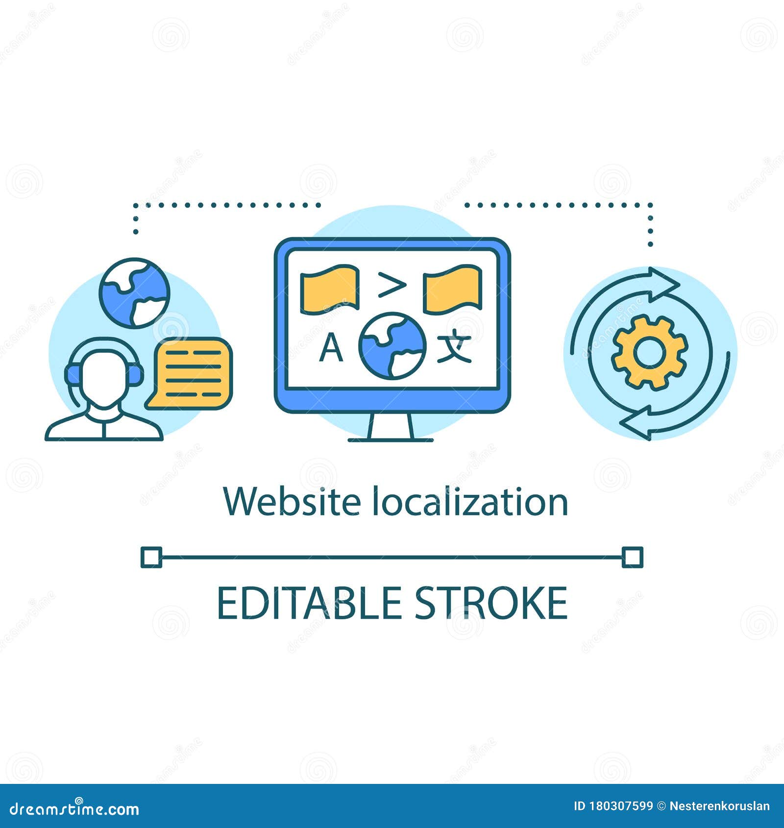 Outline Map Localization Vector Icon. Isolated Black Simple Line ...