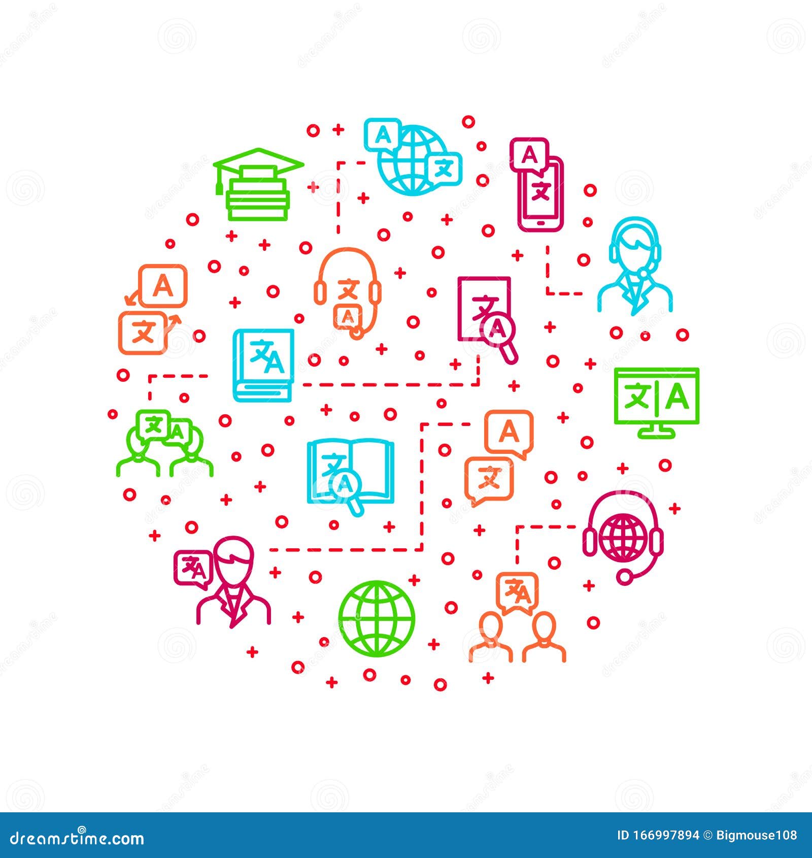 Translation Signs Thin Line Border Or Frame. Vector | CartoonDealer.com ...