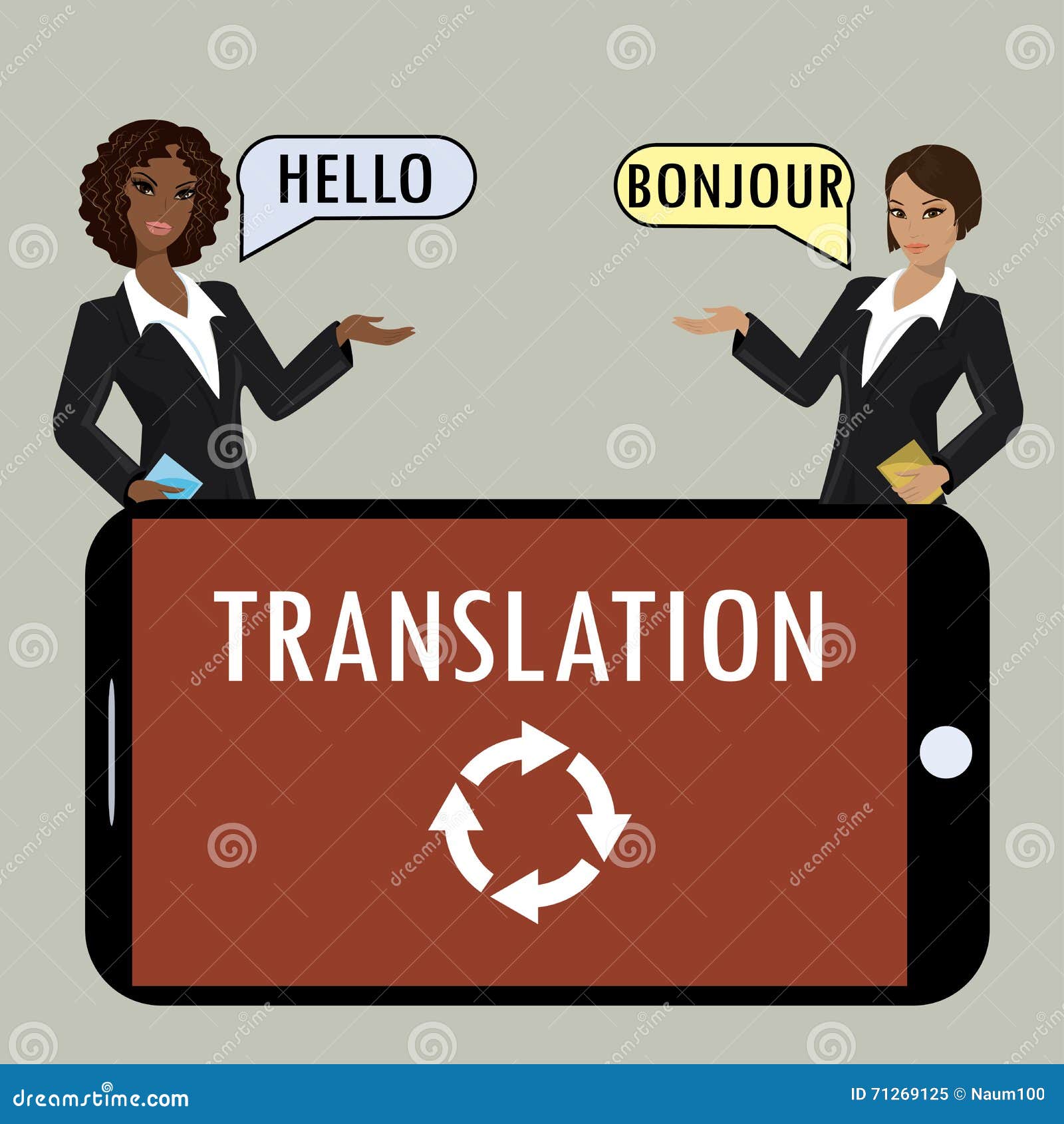 Translation from a Smartphone. Stock Vector - Illustration of french ...