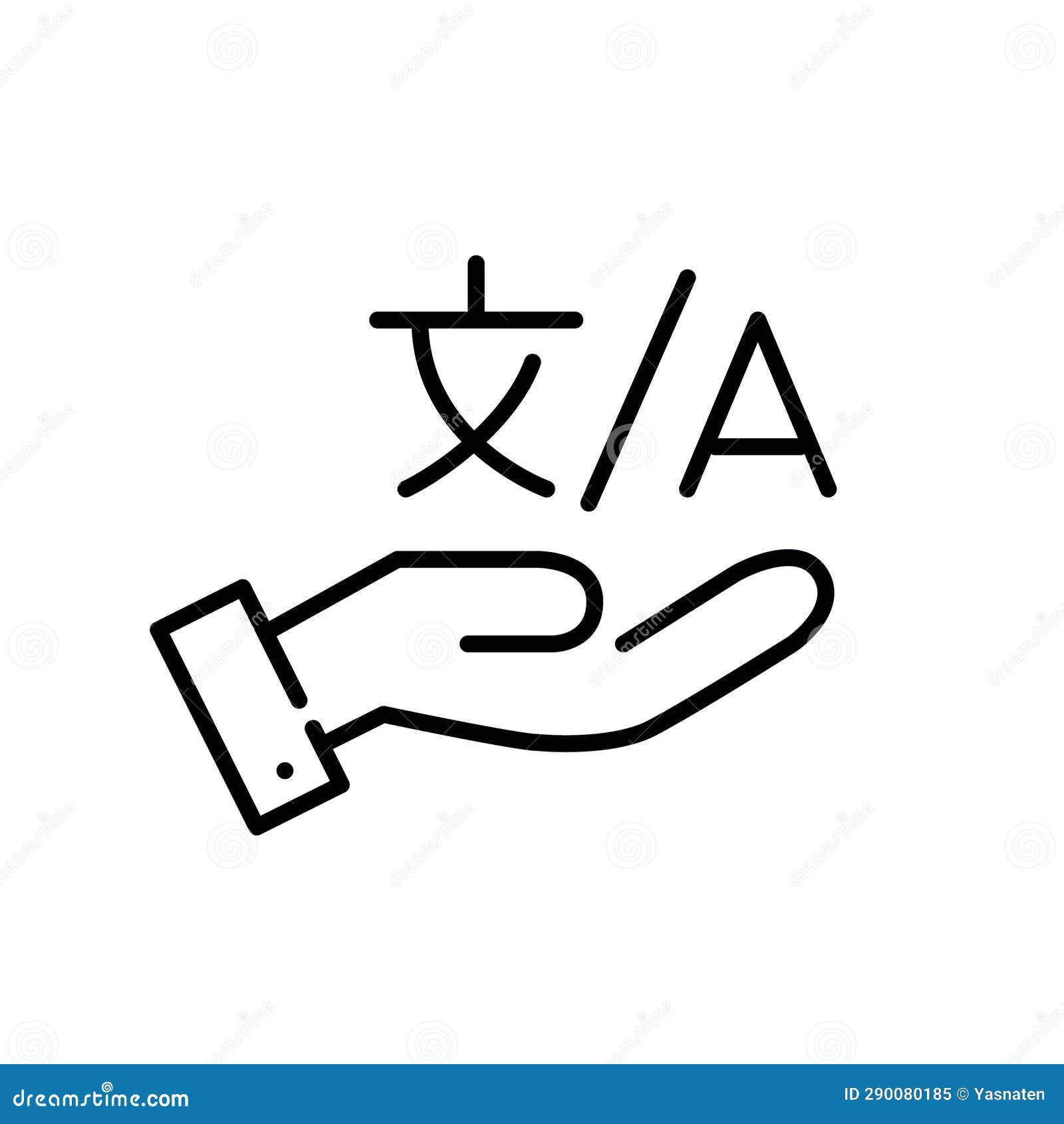 Translation Symbols in a Hand. Pixel Perfect, Editable Stroke Stock ...