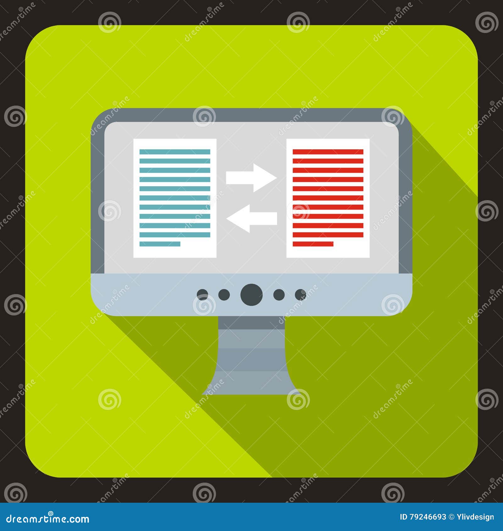 Translation of Text on Computer Icon, Flat Style Stock Vector ...