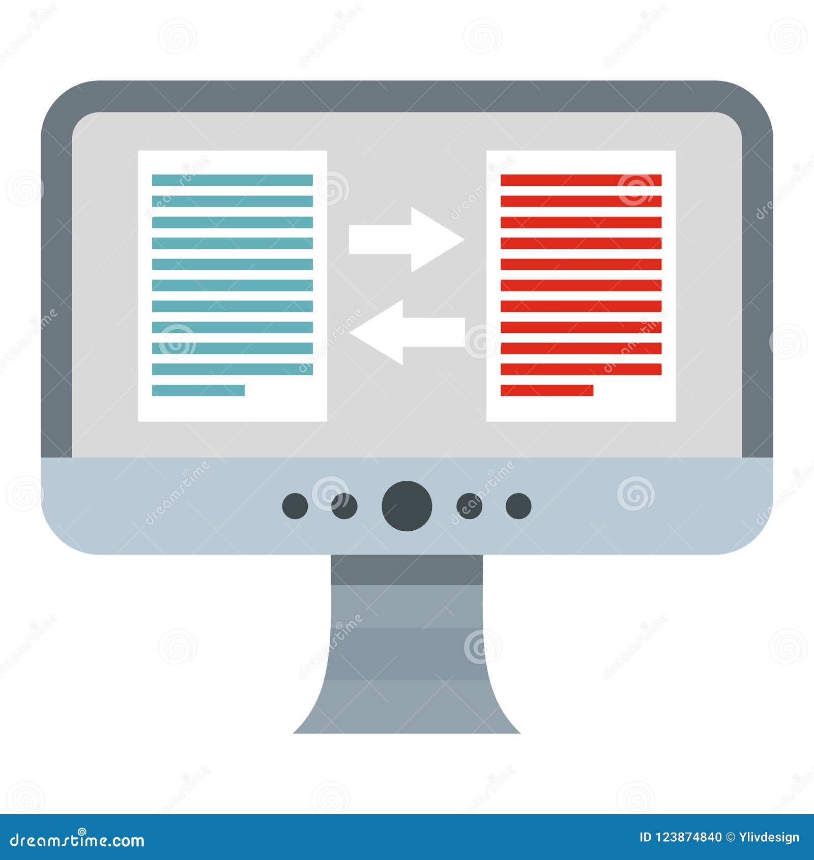 Translation of Text on Computer Icon, Flat Style Stock Illustration ...