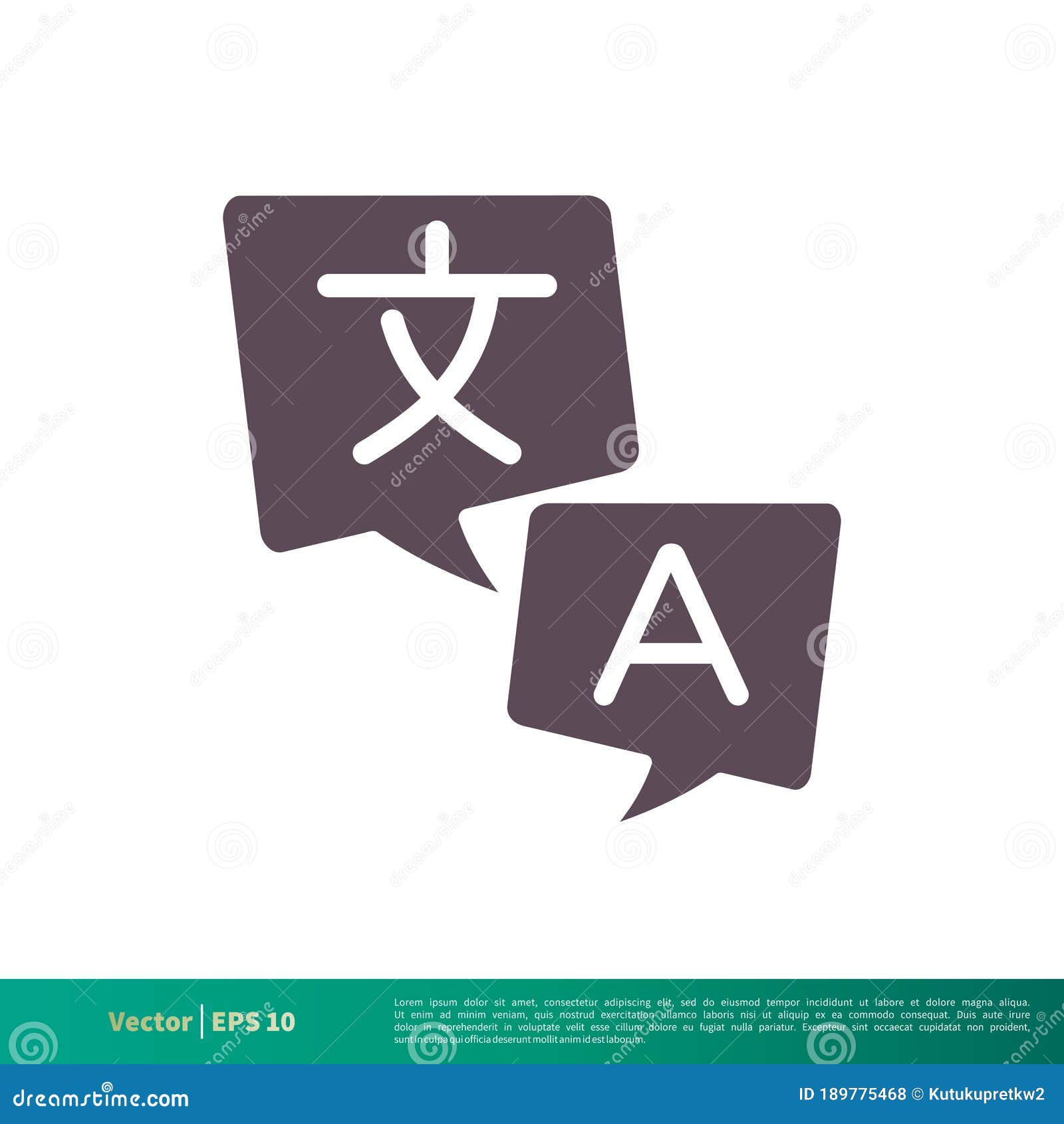 Translation, Translator Icon Vector Logo Template Illustration Design ...