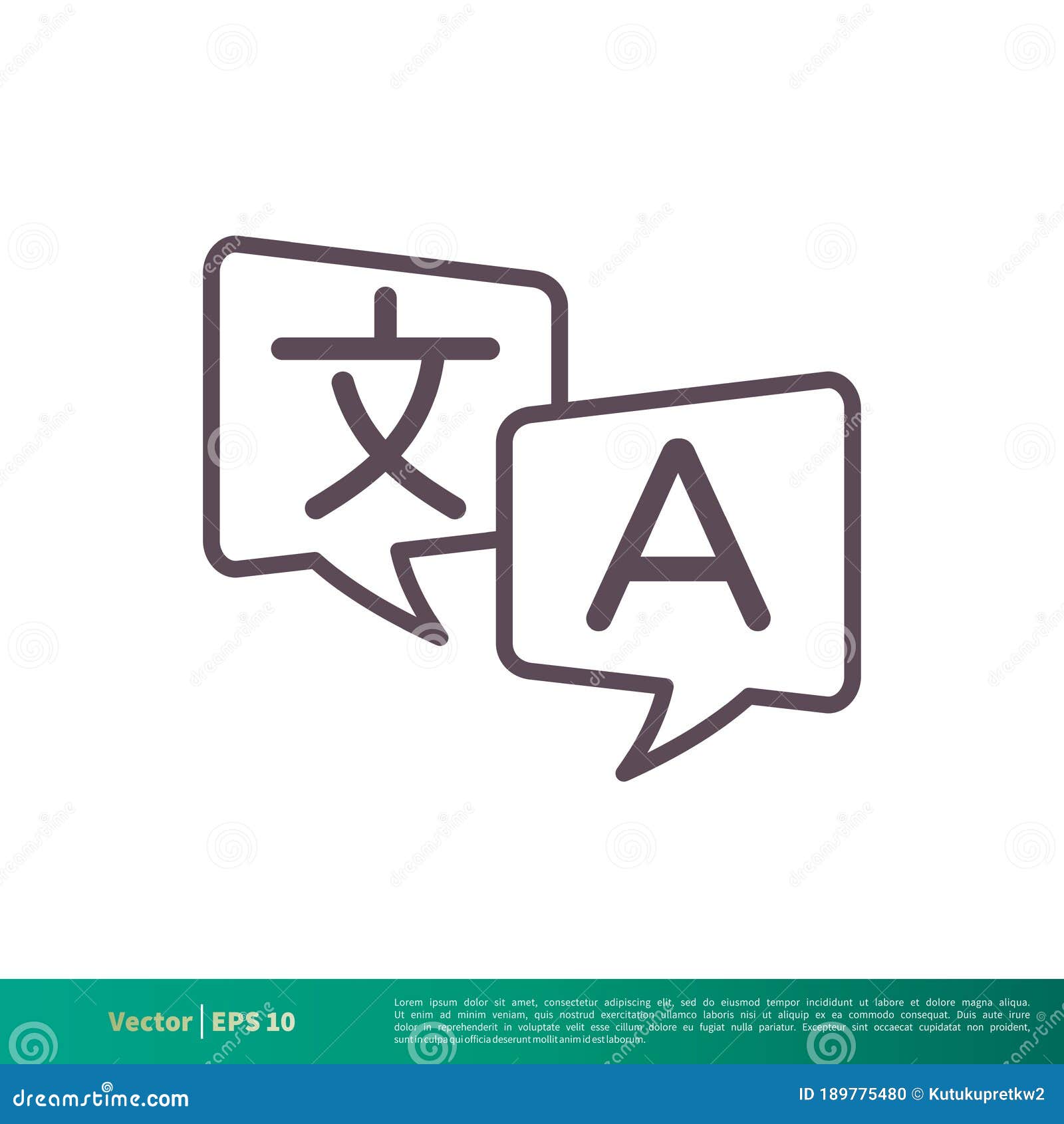 Translation, Translator Icon Vector Logo Template Illustration Design ...