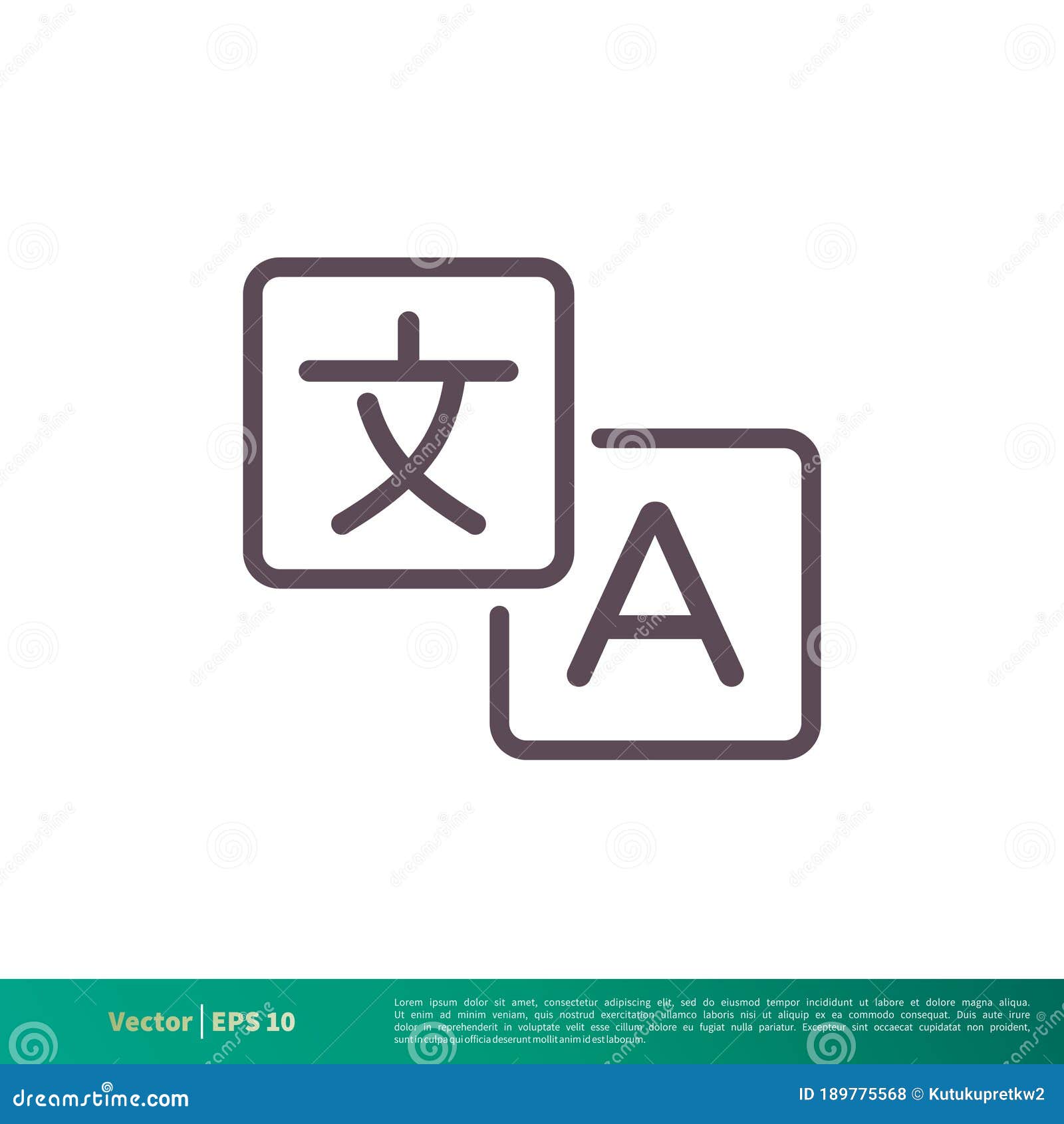 Translation, Translator Icon Vector Logo Template Illustration Design ...