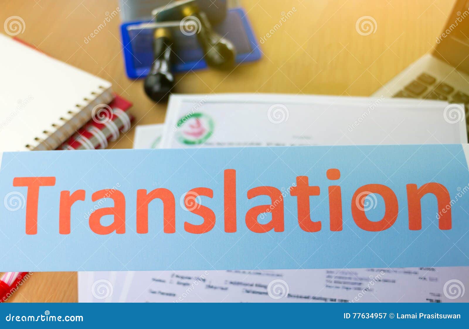 Translation Word On Office Table Stock Photography | CartoonDealer.com ...