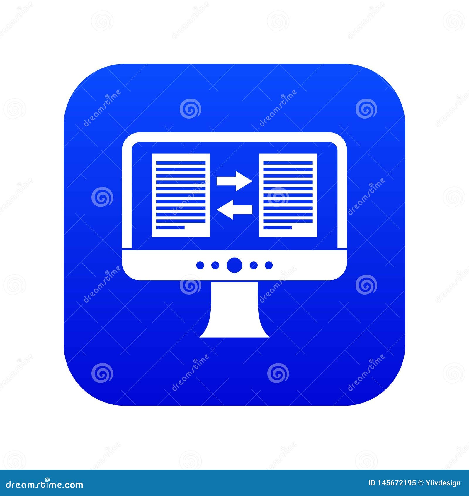 Translator App on the Screen of Computer Icon Digital Blue Stock Vector ...