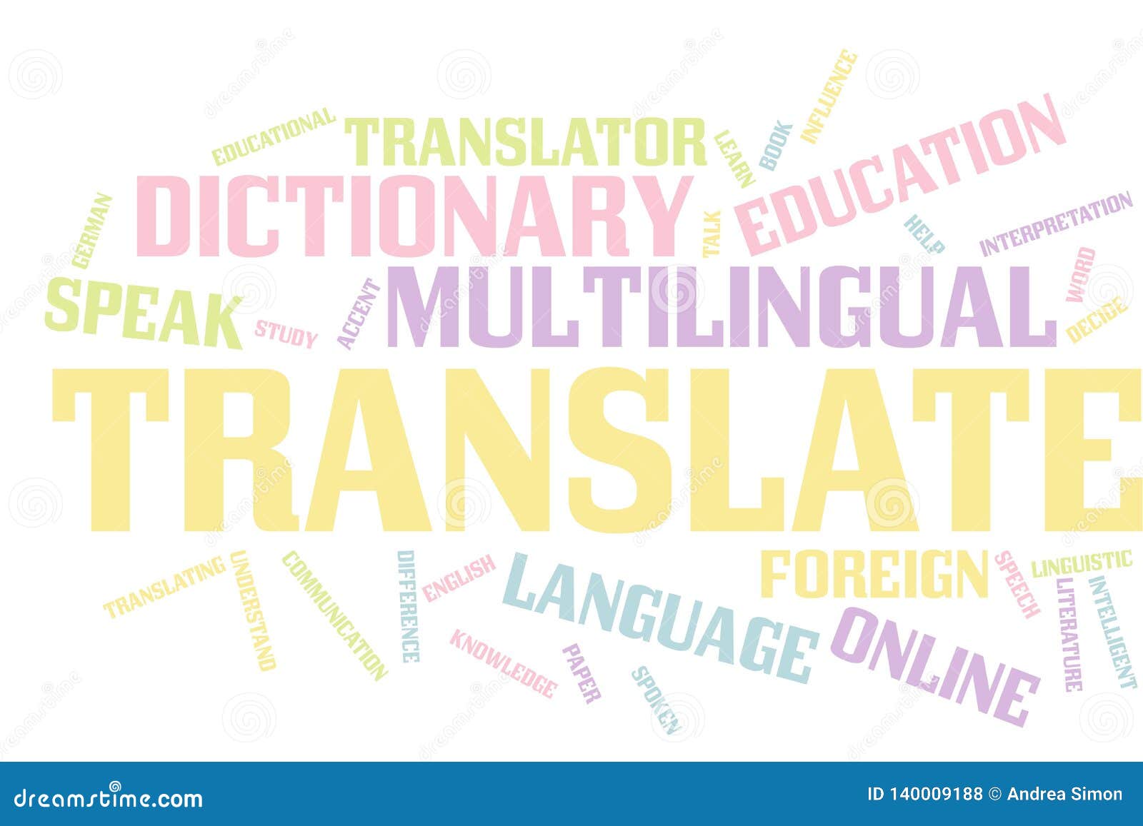 Translate word cloud stock illustration. Illustration of educational ...