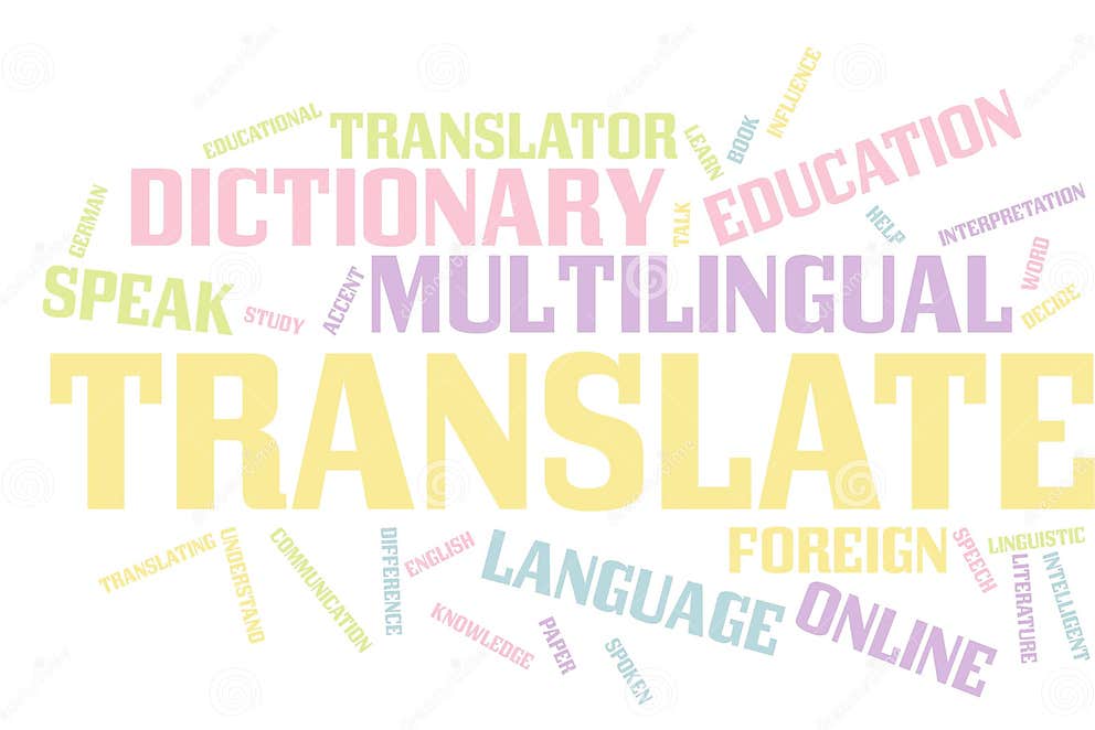 Translate word cloud stock illustration. Illustration of educational ...